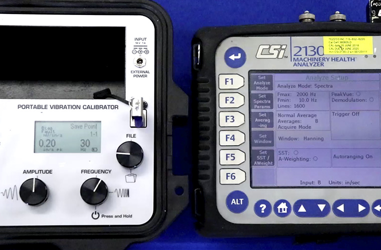 Field Calibration of Emerson CSI 2130 Vibration Analyzer
